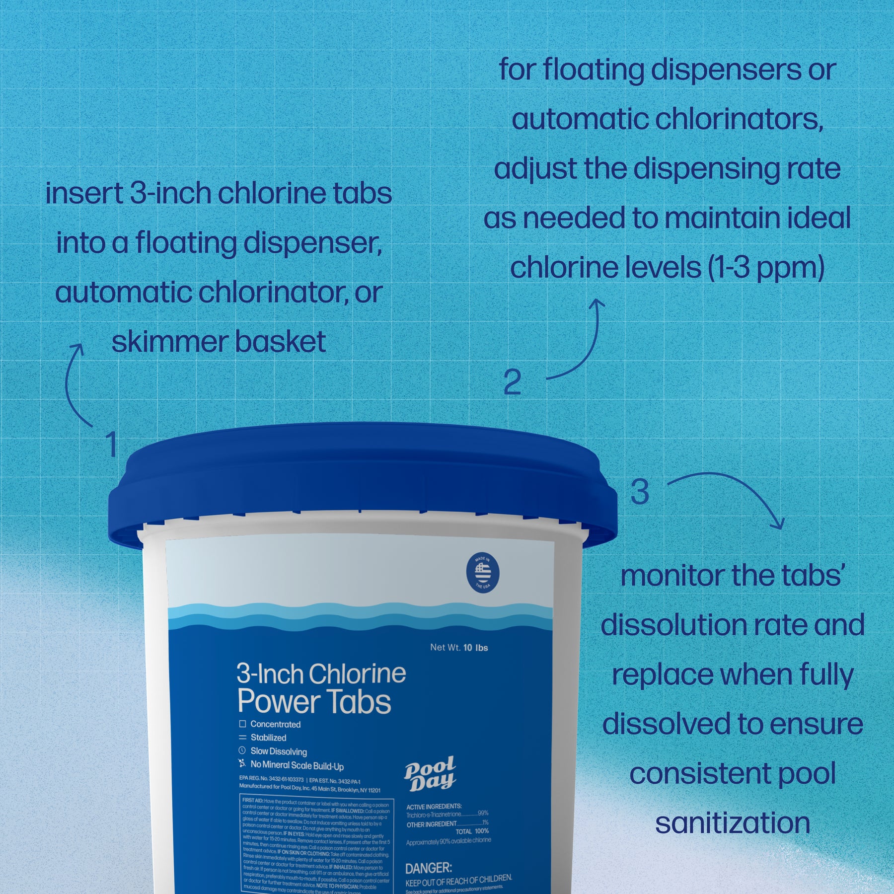 3-Inch Chlorine Tabs – Pool Day